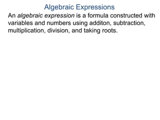 1.1 review on algebra 1 | PPTX