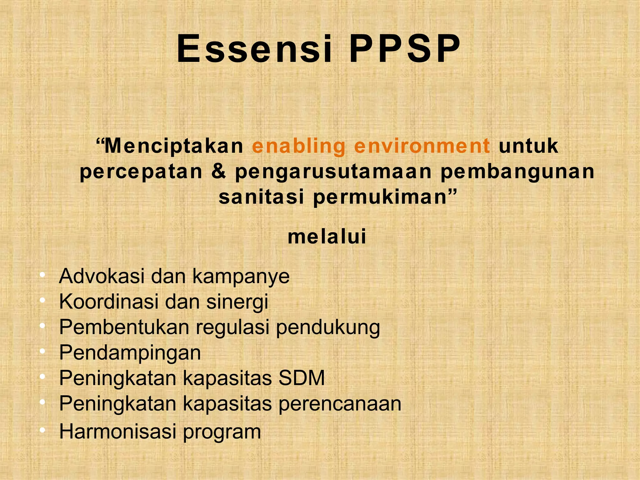 Road map program percepatan pembangunan sanitasi permukiman ppsp | PPT