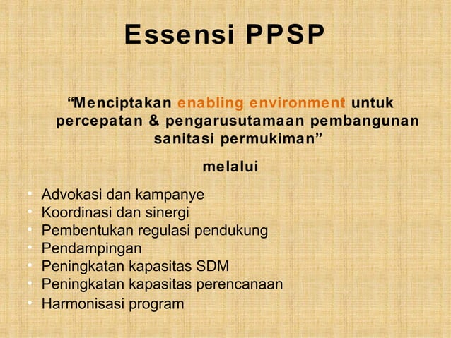 Road map program percepatan pembangunan sanitasi permukiman ppsp | PPT