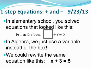 1 1 solving simple equations | PPTX