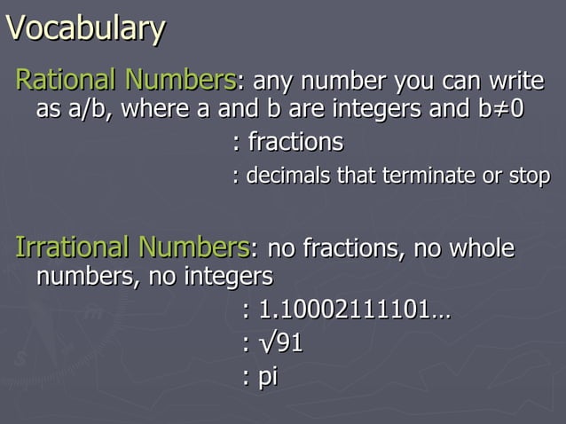 TechMathII - 1.1 - The Set of Real Numbers | PPT