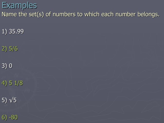 Techmathii - 1.1 - The Set Of Real Numbers | Ppt