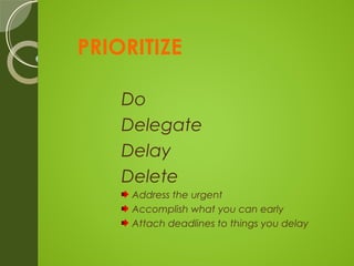 Time and Stress Management | PPT