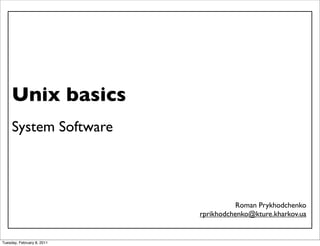1 Unix basics. Part 1 | PPT