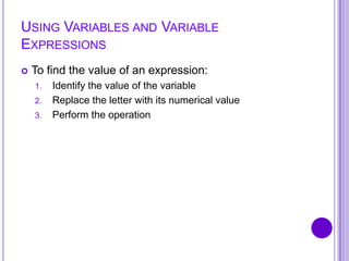 1.1 using letters for numbers | PPT