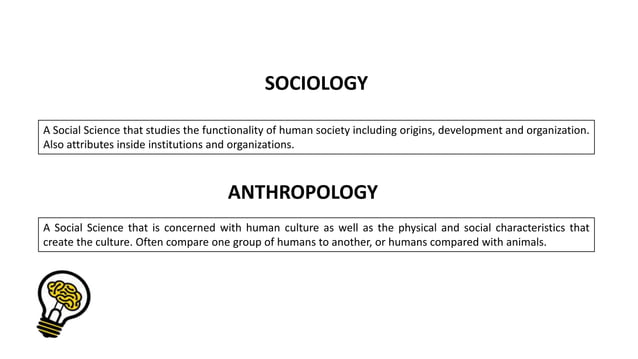 The Disciplines of Sociology, Anthropology, and Political Science ...