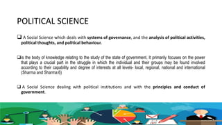 The Disciplines of Sociology, Anthropology, and Political Science | PPTX