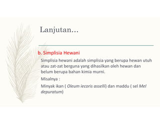 1-2. SIMPLISIA. Definisi, tata nama simplisia | PDF