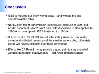 2014 PV Distribution System Modeling Workshop: IEEE 1547a and 1547.1a ...