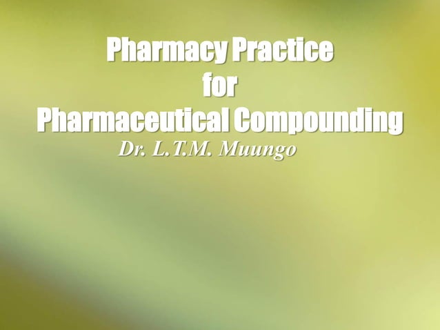 1 2-pharmaceutical compounding | PDF | Chemistry | Science