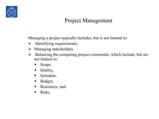 Project Management Introduction General PM lifecycles | PPT
