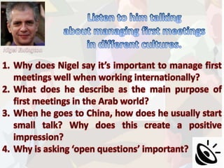 Managing First Meetings | PPTX