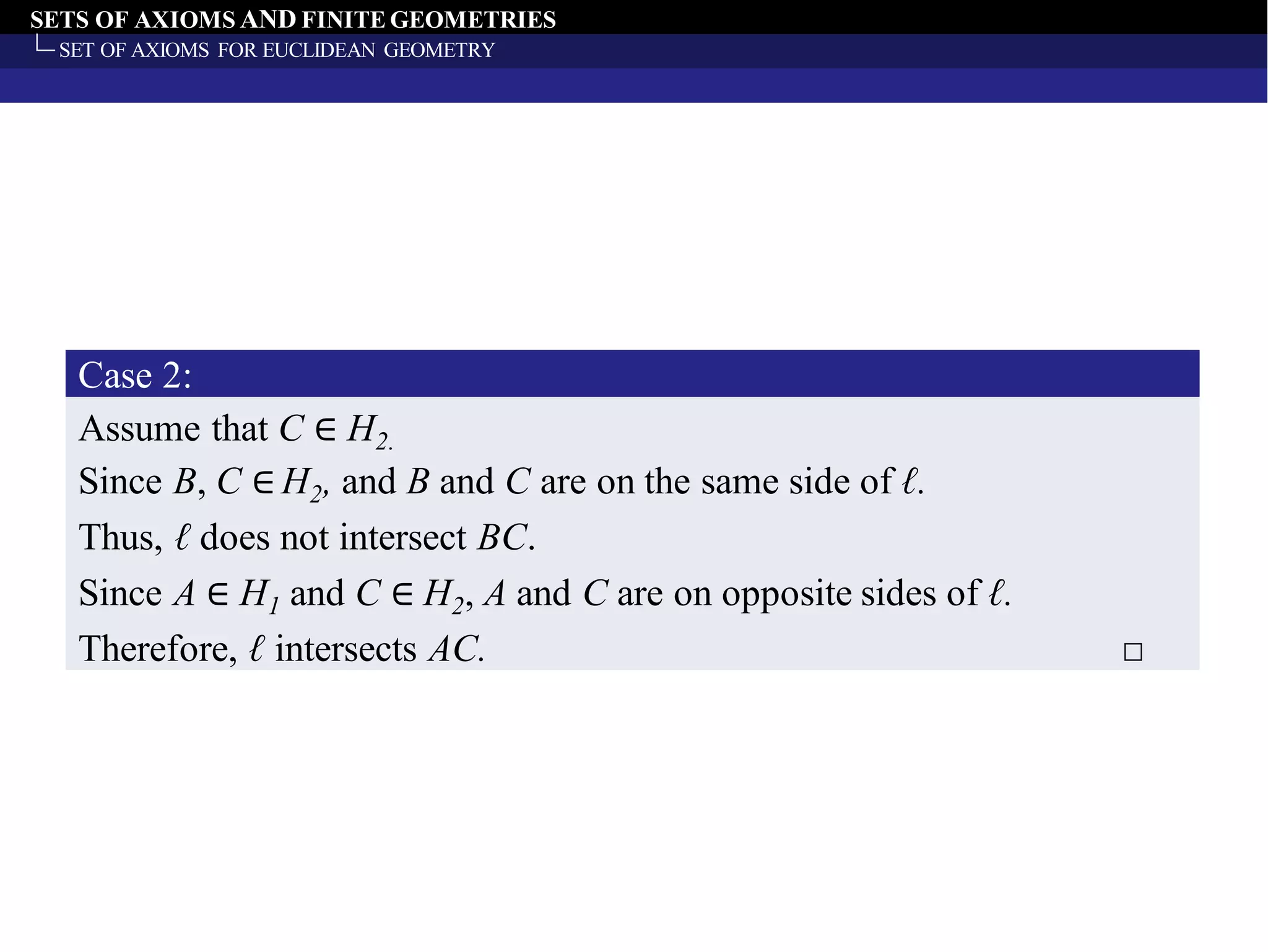 Sets Of Axioms And Finite Geometries Ppt