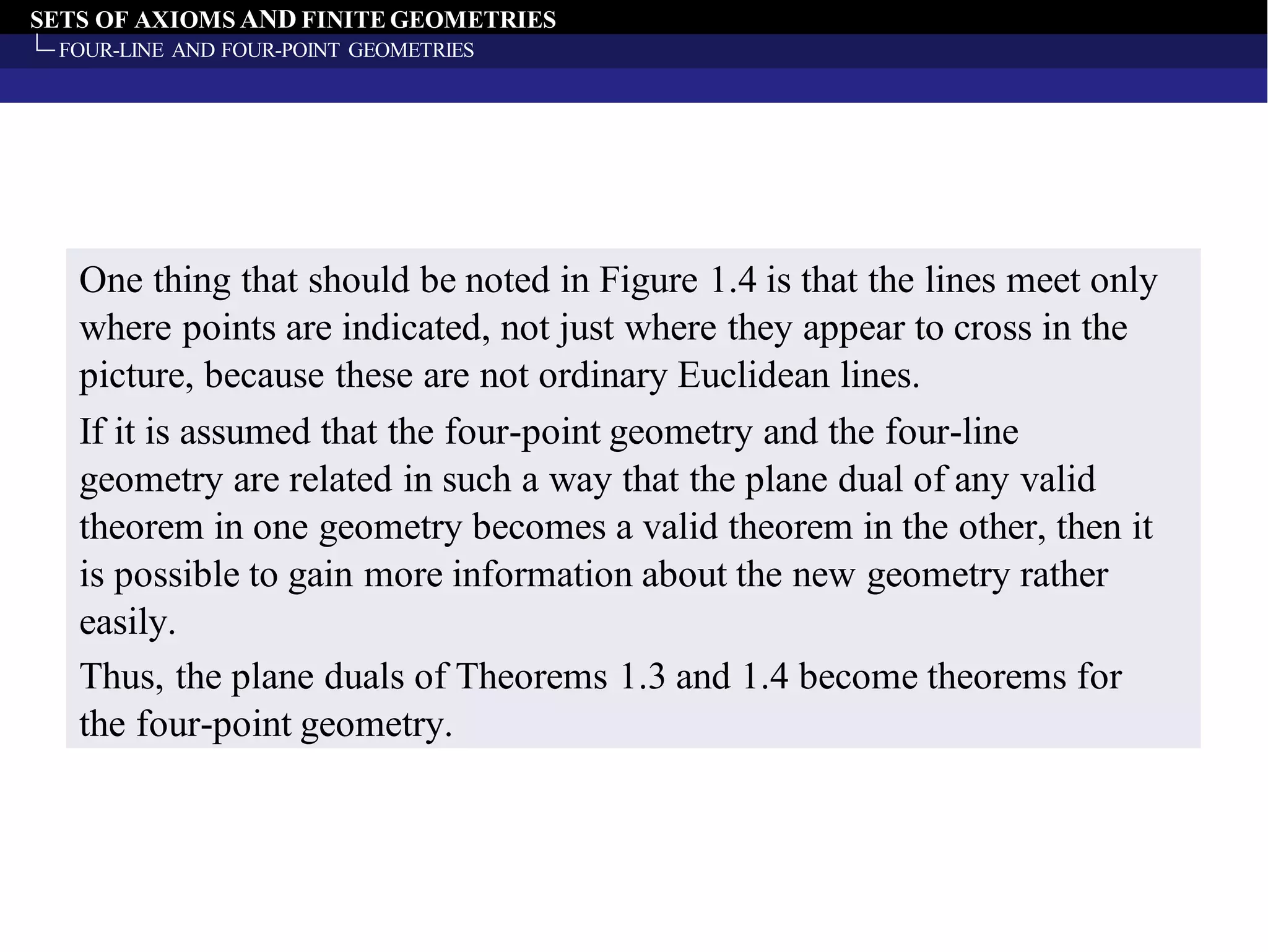 Sets of Axioms and Finite Geometries | PDF