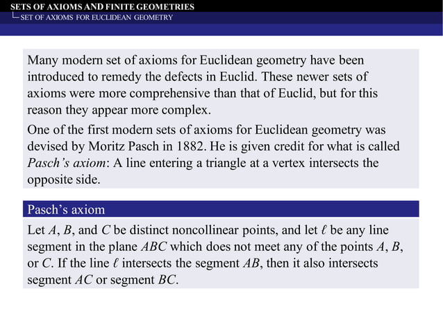 Sets of Axioms and Finite Geometries | PDF | Geography | Science