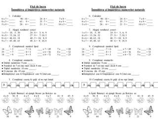 1.fisa de lucru inmultirea si impartirea | DOC