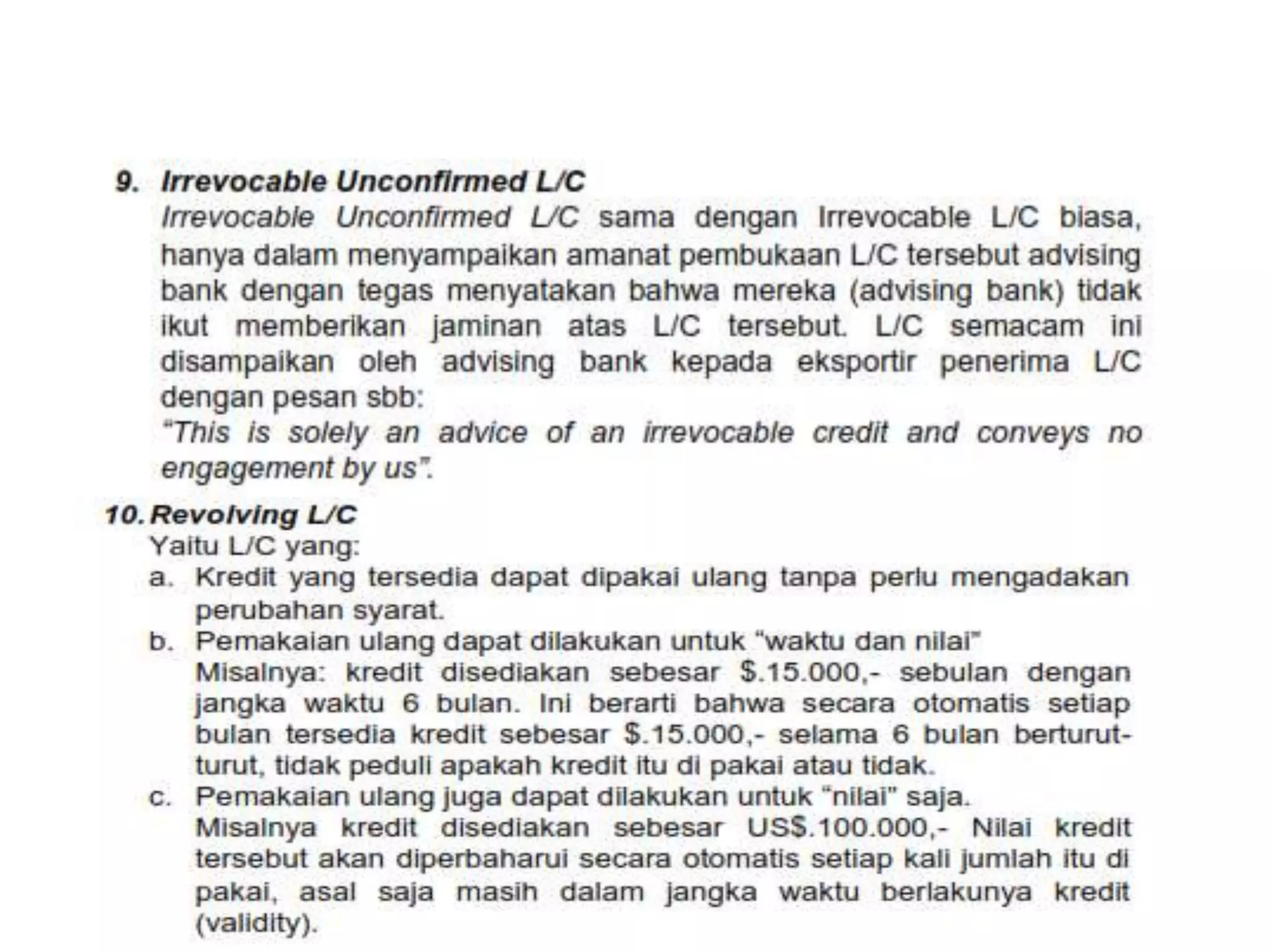 Pengertian & Jenis-Jenis L/C | PPTX