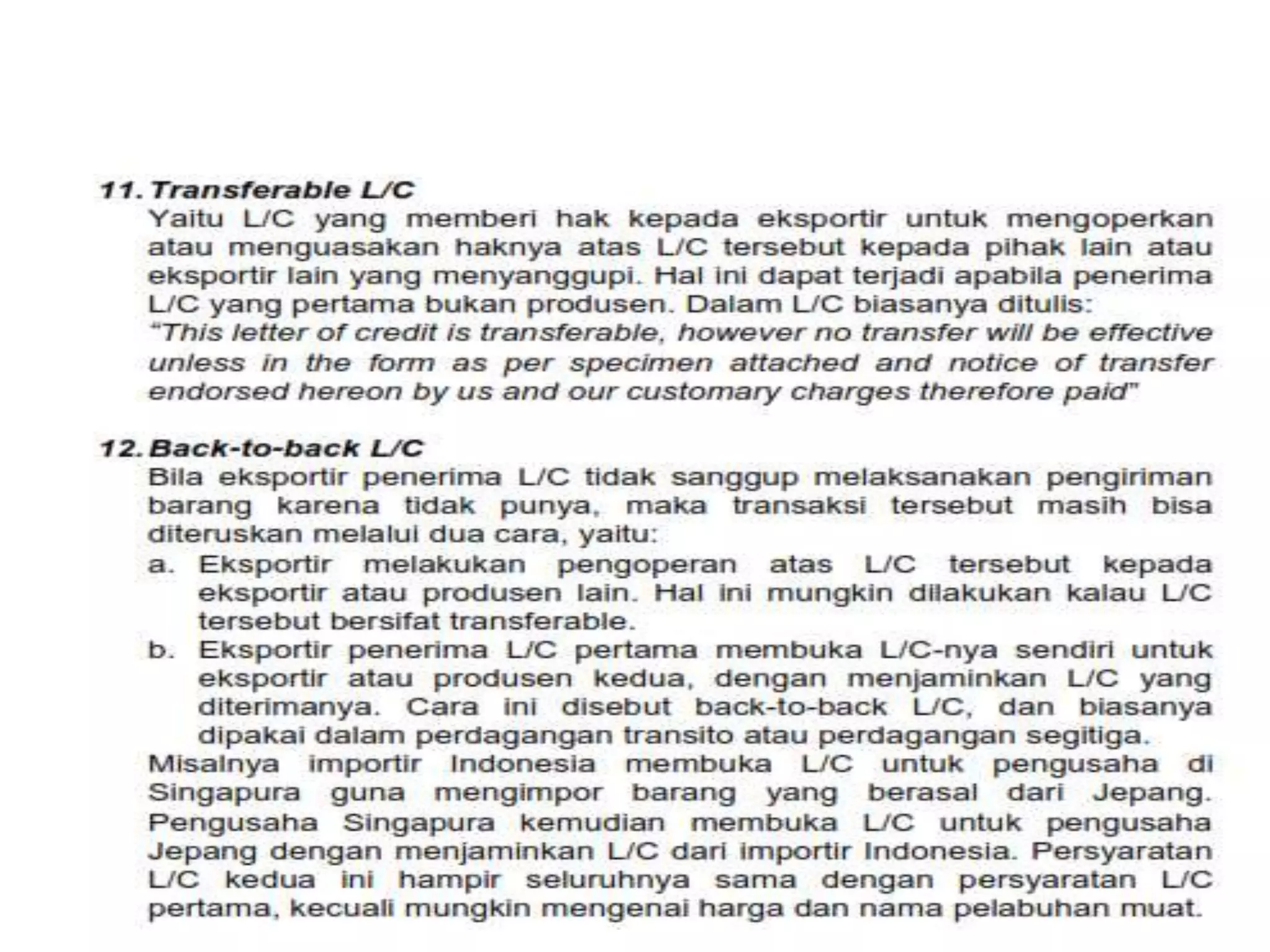 Pengertian & Jenis-Jenis L/C | PPTX