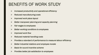 1.1 Work study and method study -Industrial Engineering Basics | PDF