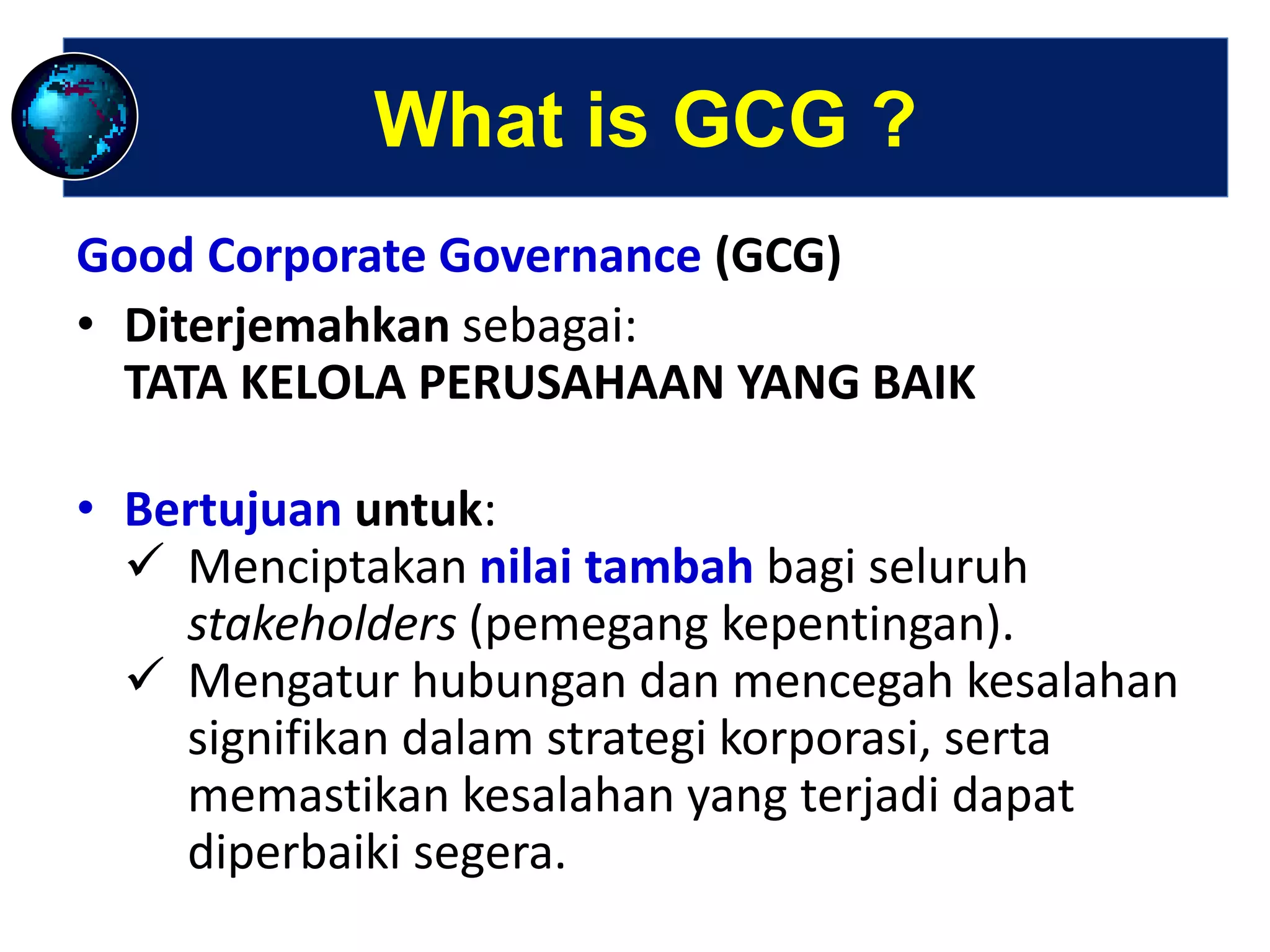GCG Overview _Materi Training GCG | PPTX
