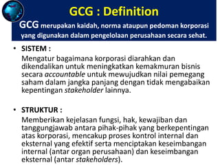 GCG Overview _Materi Training GCG | PPTX