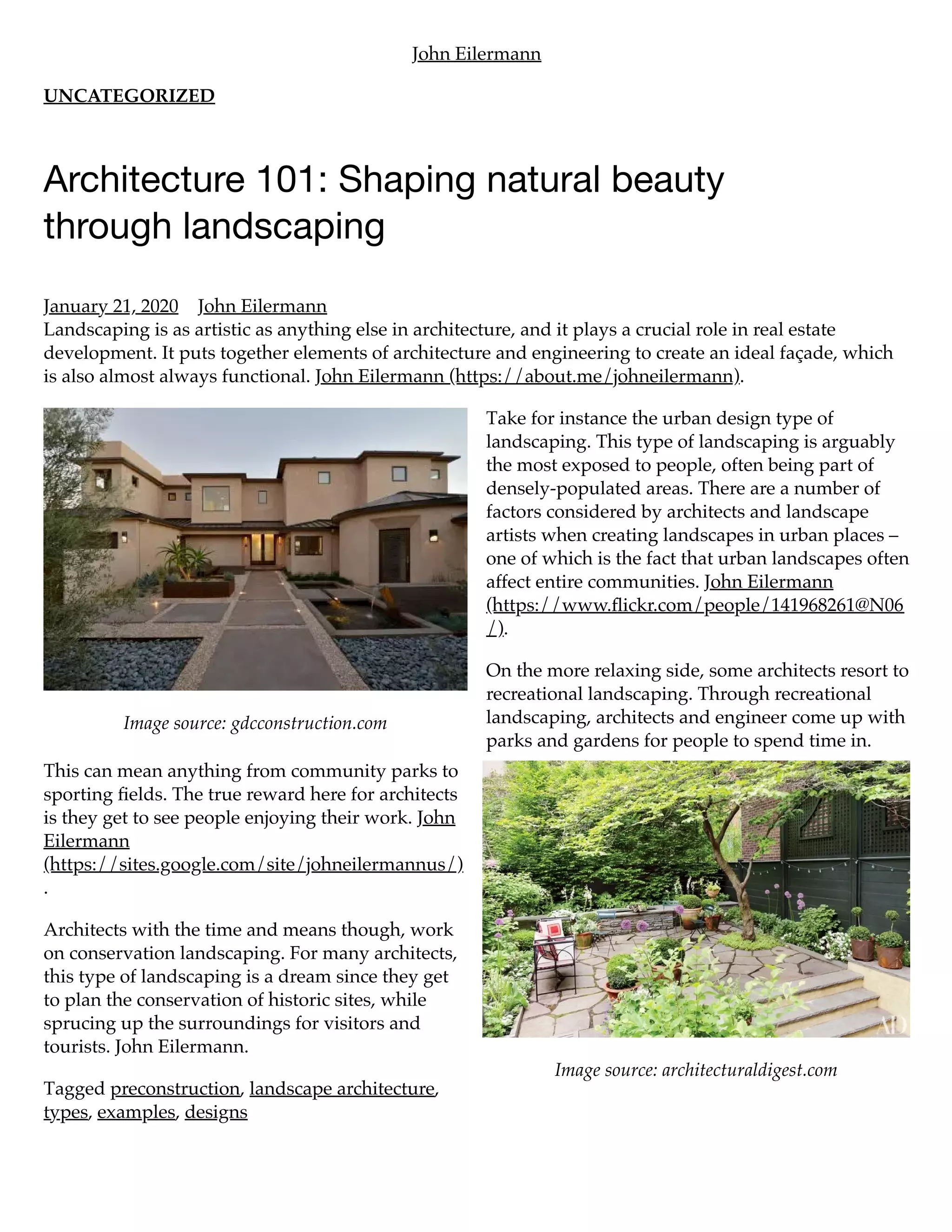 Architecture 101: Shaping natural beauty through landscaping | PDF
