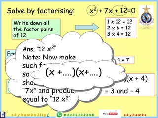 1.2. l1. sol of quadratic eq by factorization | PPT | Physics | Science