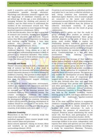 The Role of Creative Drama in Creativity Development of Children Aged 5 to 7 Years | PDF