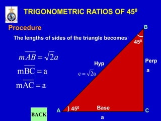 trigonometric ratio of 45 | PPT