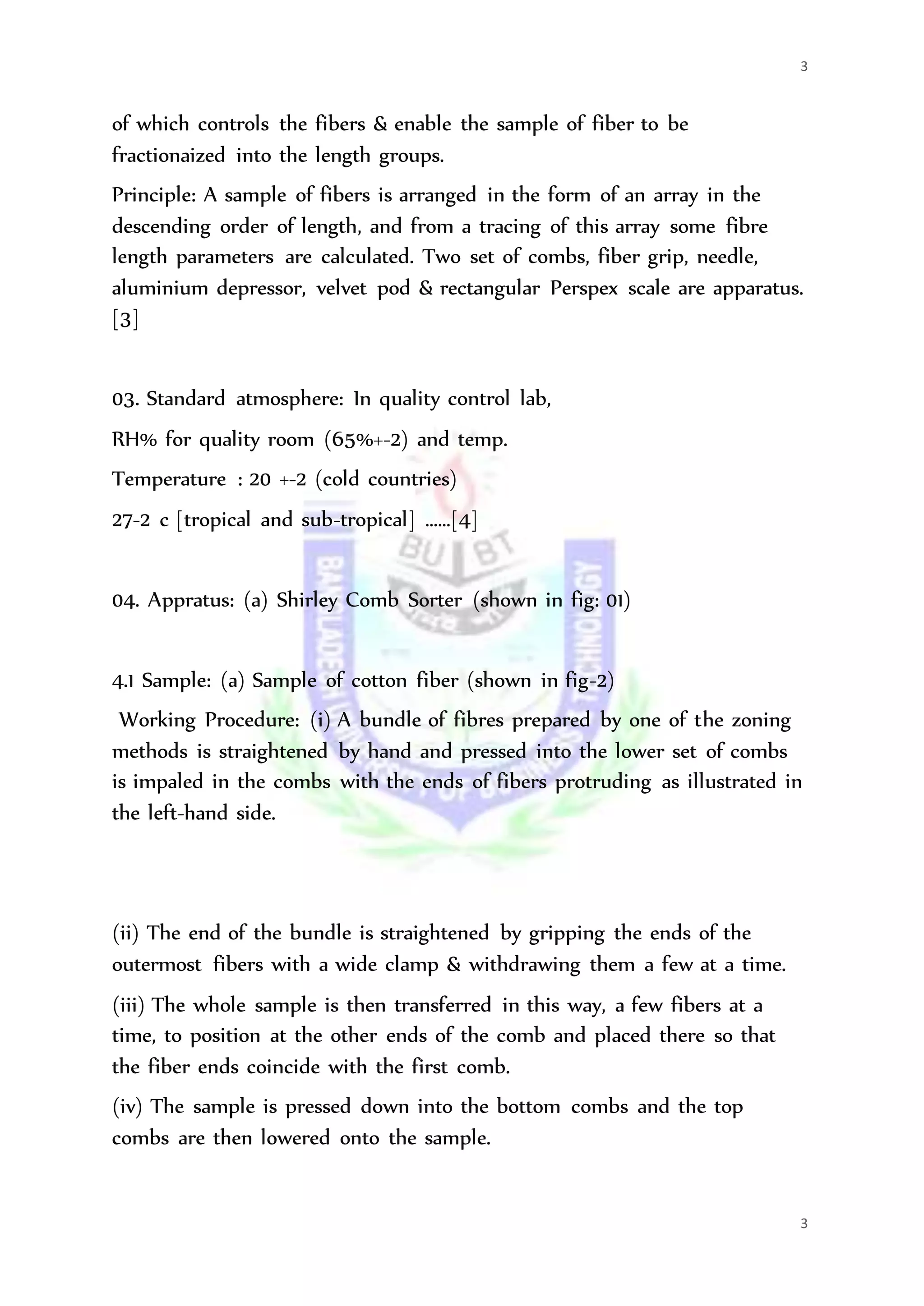 Determination of fiber length by comb sorter diagram | DOC