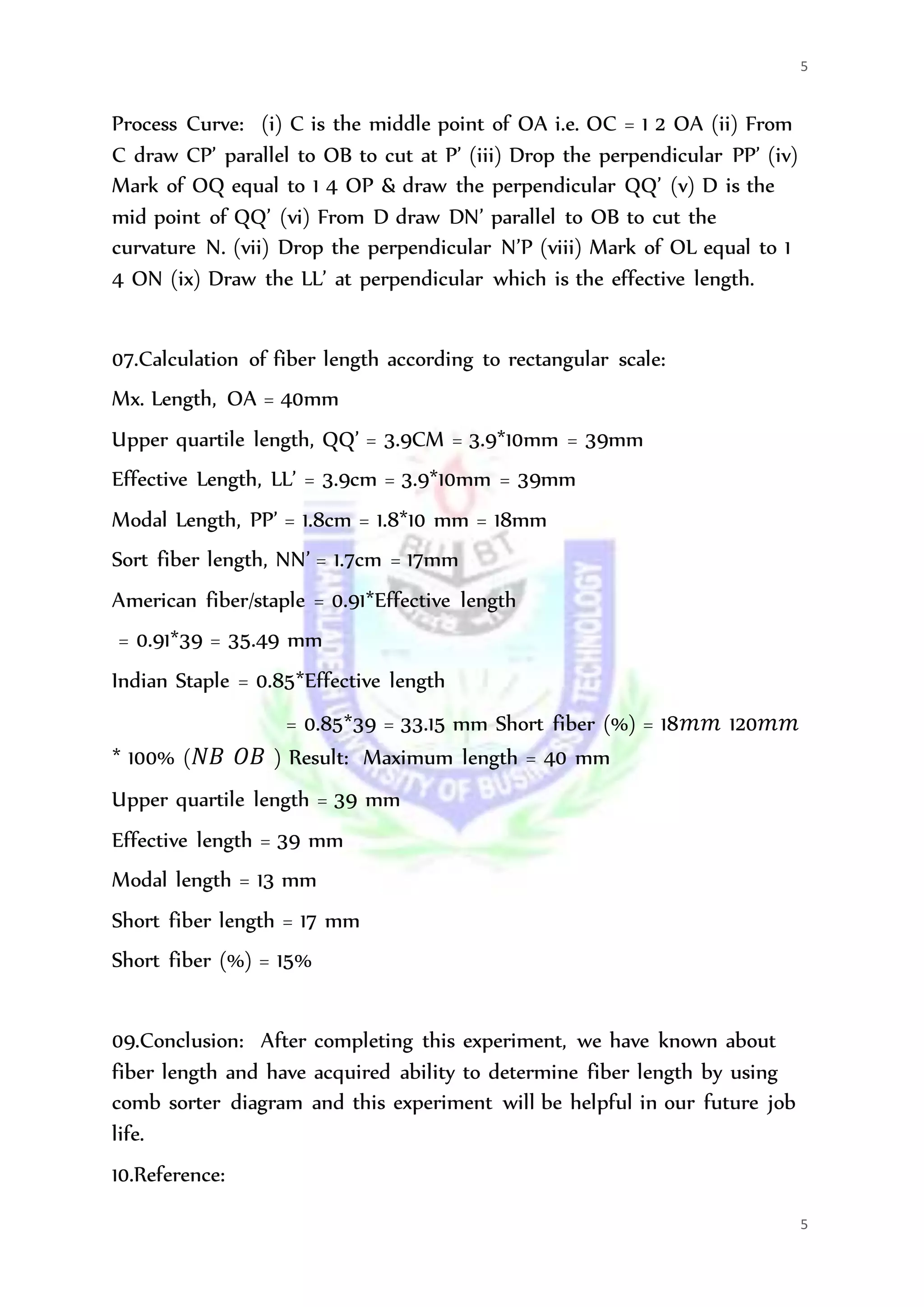 Determination of fiber length by comb sorter diagram | DOC