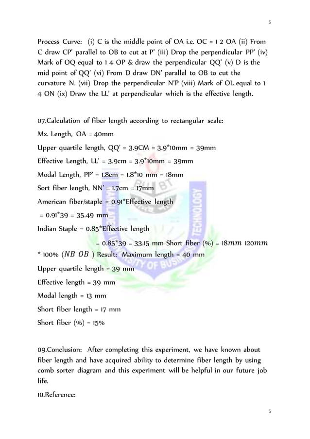 Determination of fiber length by comb sorter diagram | DOC