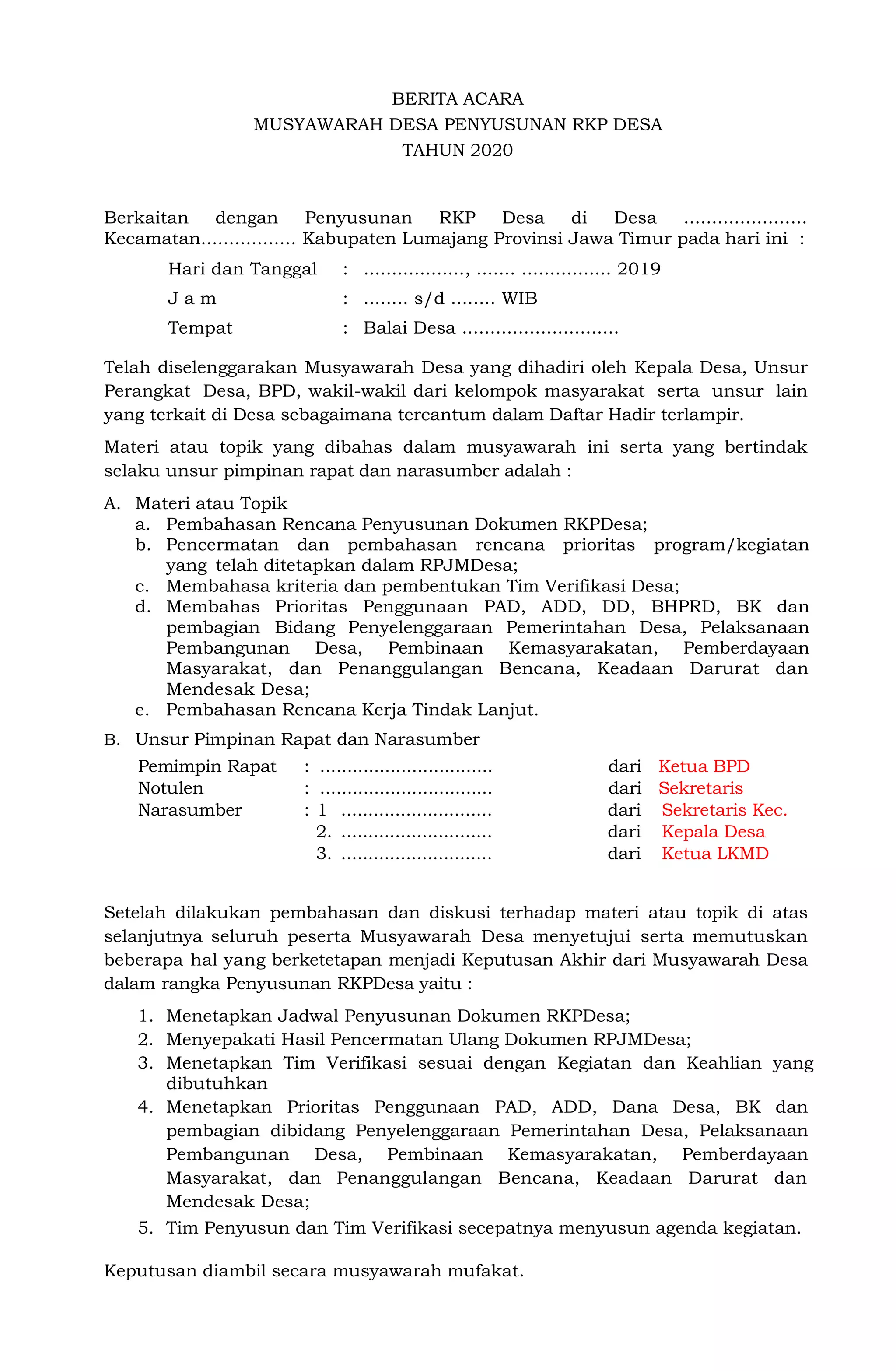 1. contoh-berita-acara-musdes | PDF