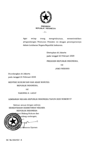 NOMOR 33 TAHUN 2020 TENTANG STANDAR HARGA SATUAN REGIONAL | PDF
