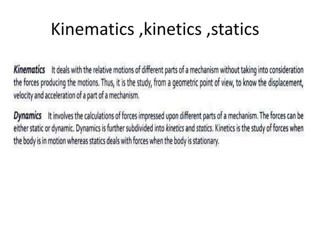 1.fundamentals of kinematics and mechanisms (1) | PPTX | Physics | Science