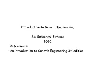 1.introduction to genetic engineering and restriction enzymes | PPTX