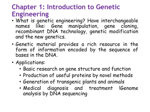 1.introduction to genetic engineering and restriction enzymes | PPTX ...
