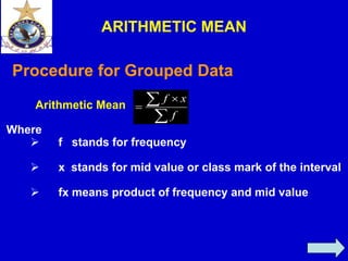 ARITHMETIC MEAN | PPT