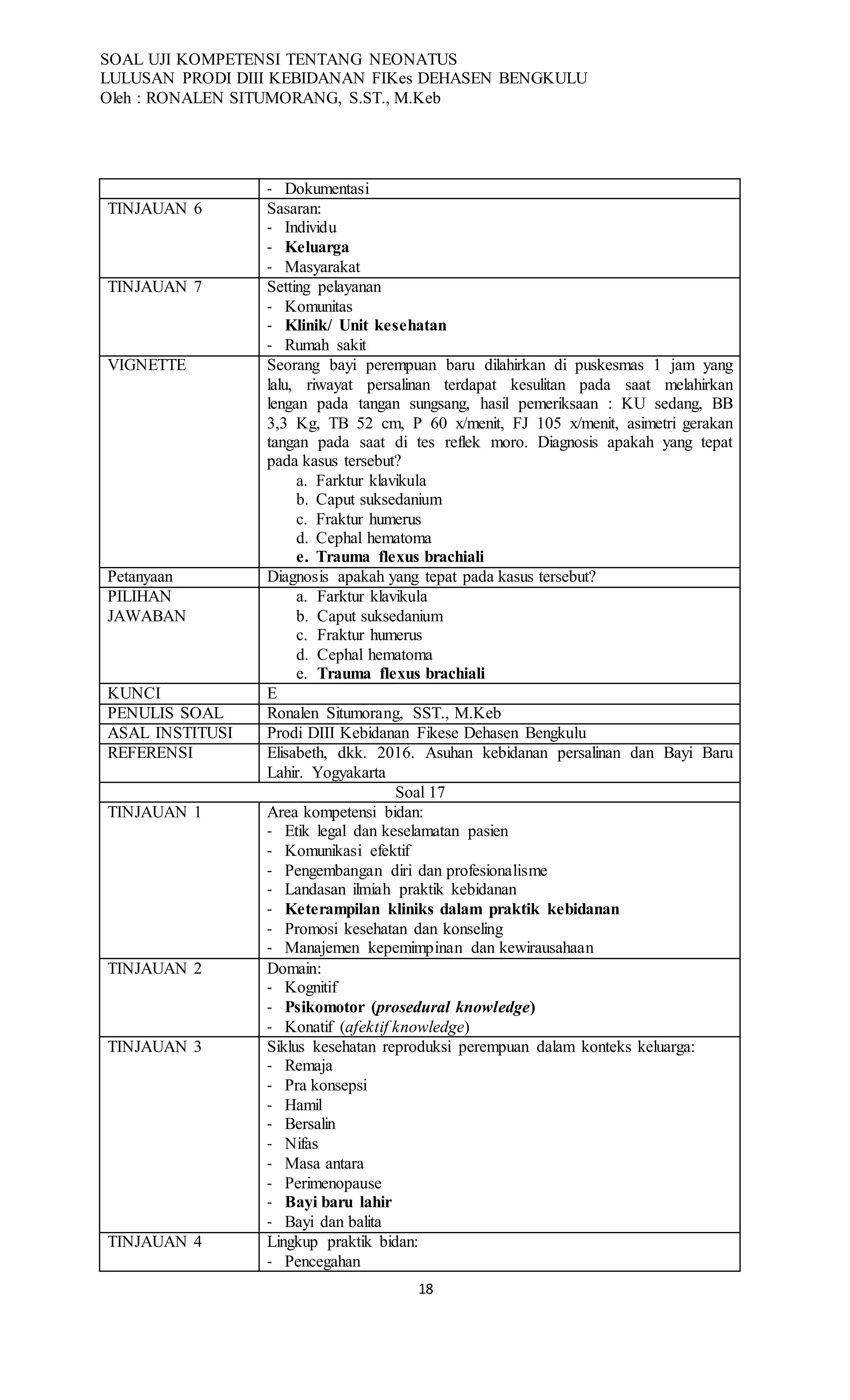 1. soal ukom neonatus pakai template ronalen 2020 | DOC