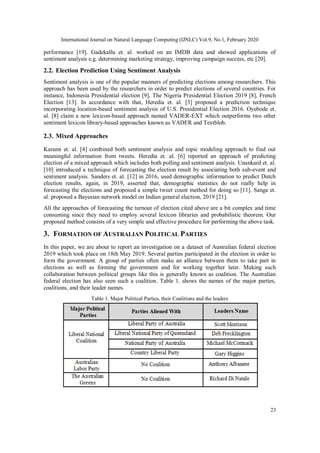 PREDICTING ELECTION OUTCOME FROM SOCIAL MEDIA DATA | PDF