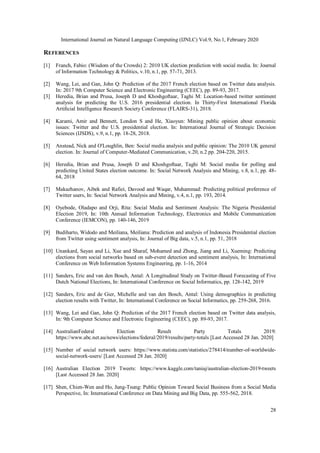 PREDICTING ELECTION OUTCOME FROM SOCIAL MEDIA DATA | PDF