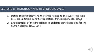 Introduction to Hydrologic Cycle | PPTX