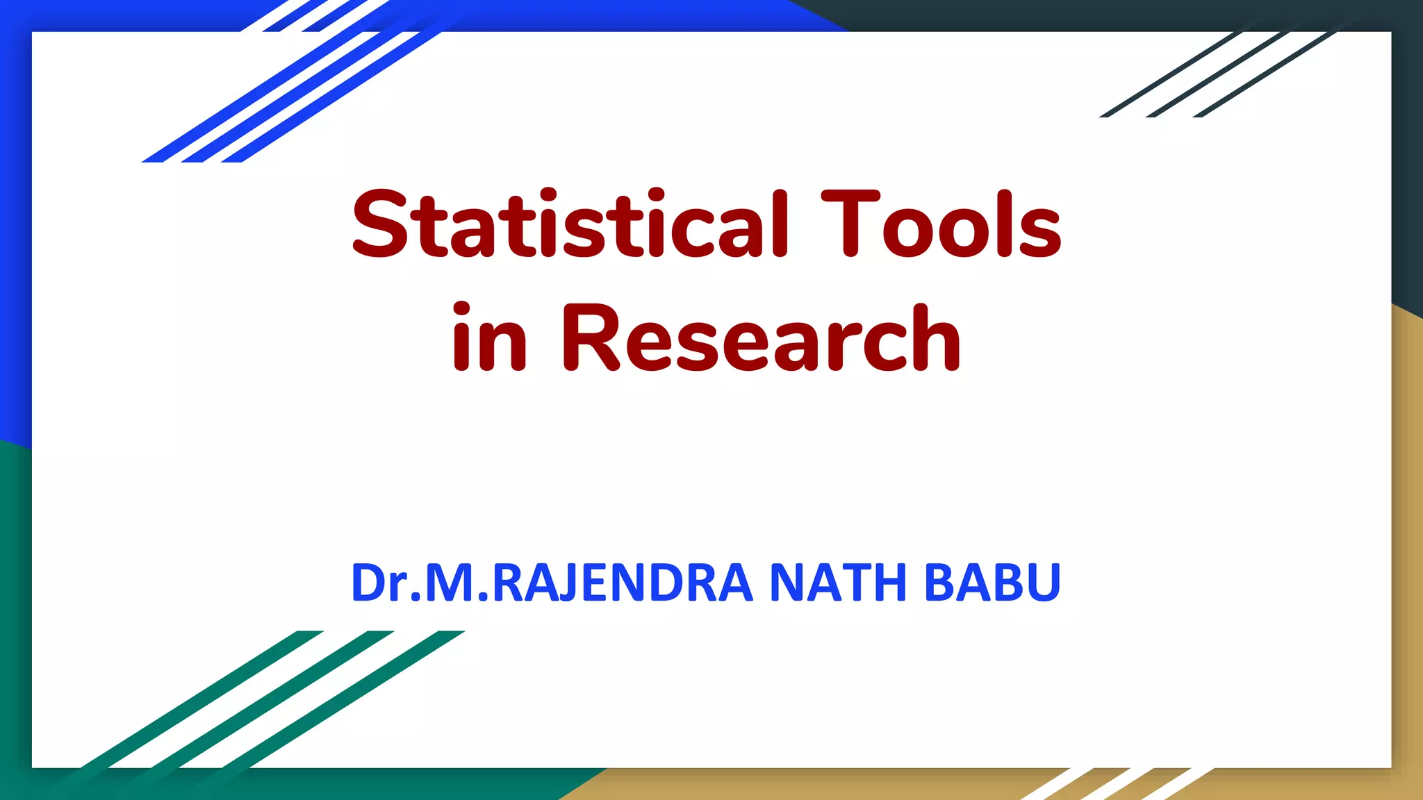 STATISTICAL TOOLS IN RESEARCH | PDF