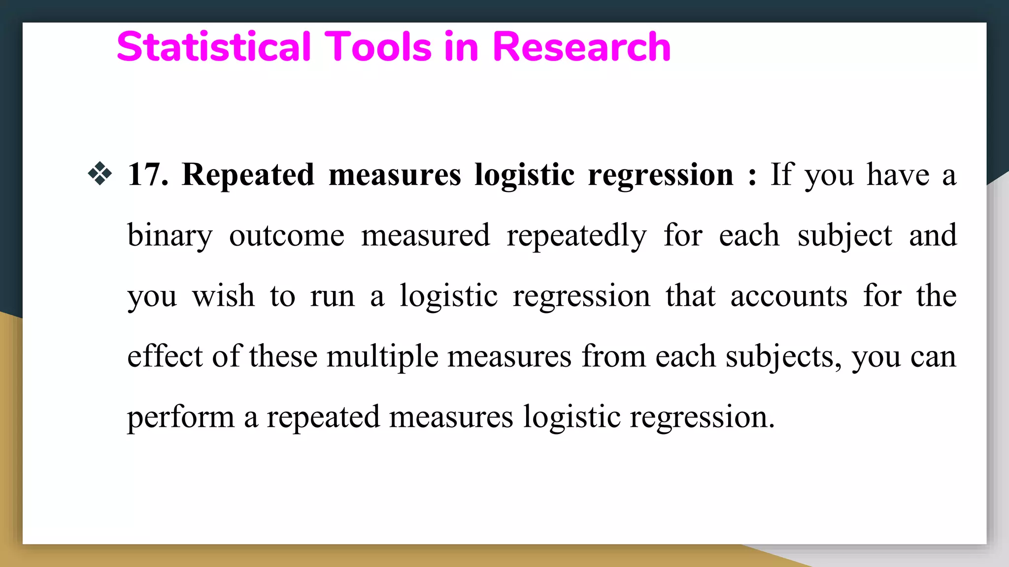 STATISTICAL TOOLS IN RESEARCH | PDF