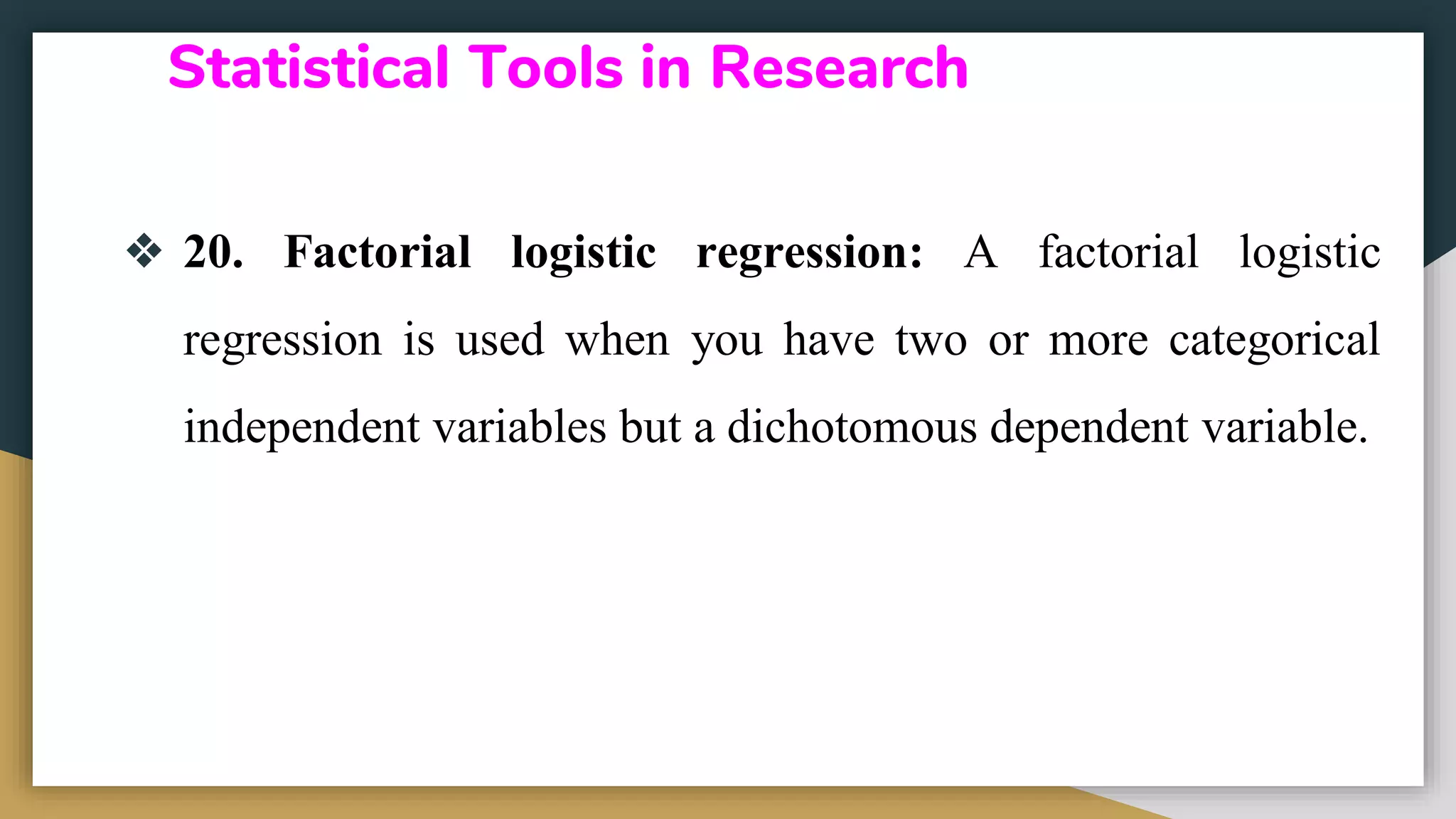STATISTICAL TOOLS IN RESEARCH | PDF