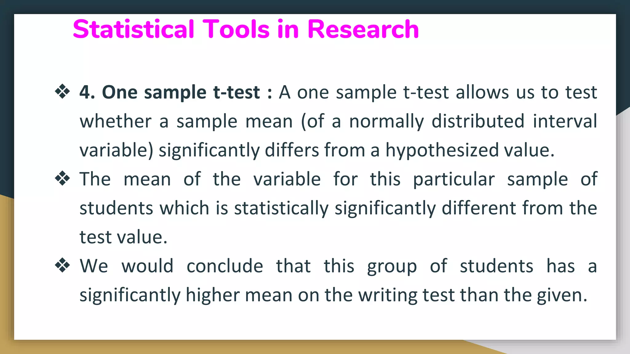 STATISTICAL TOOLS IN RESEARCH | PDF