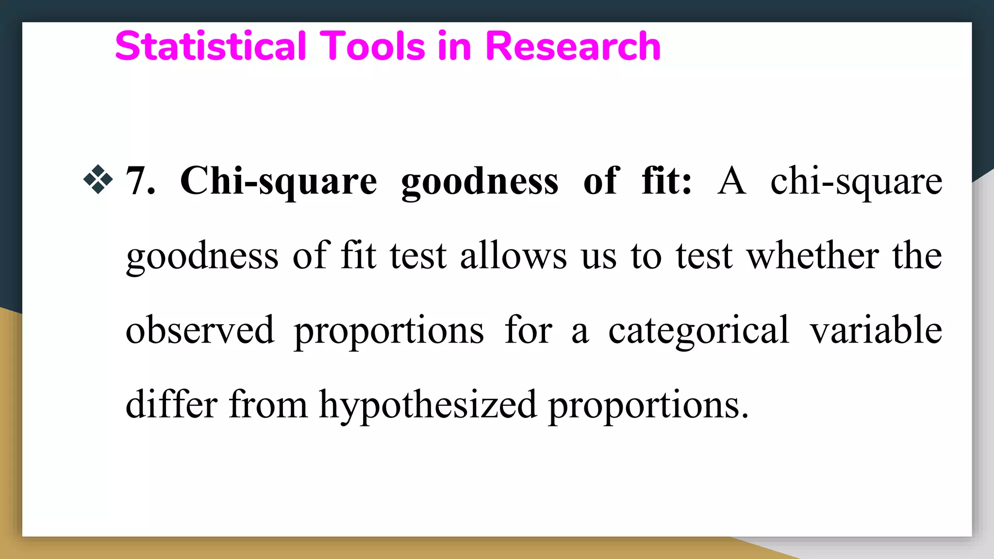 STATISTICAL TOOLS IN RESEARCH | PDF