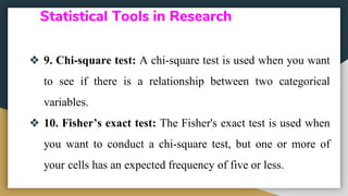 STATISTICAL TOOLS IN RESEARCH | PDF