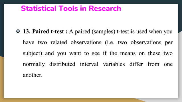 STATISTICAL TOOLS IN RESEARCH | PDF