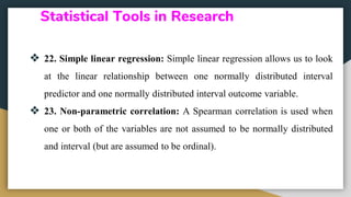 STATISTICAL TOOLS IN RESEARCH | PDF
